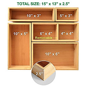 ROYAL CRAFT WOOD Silverware Drawer Organizer and Storage Box Set of 5