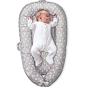 Baby Lounger Crib Bionic Bed Bed in Crib Pure Cotton Baby Nest Bed Foldable Safety and Convenient for 0-24 Months (Arrow)