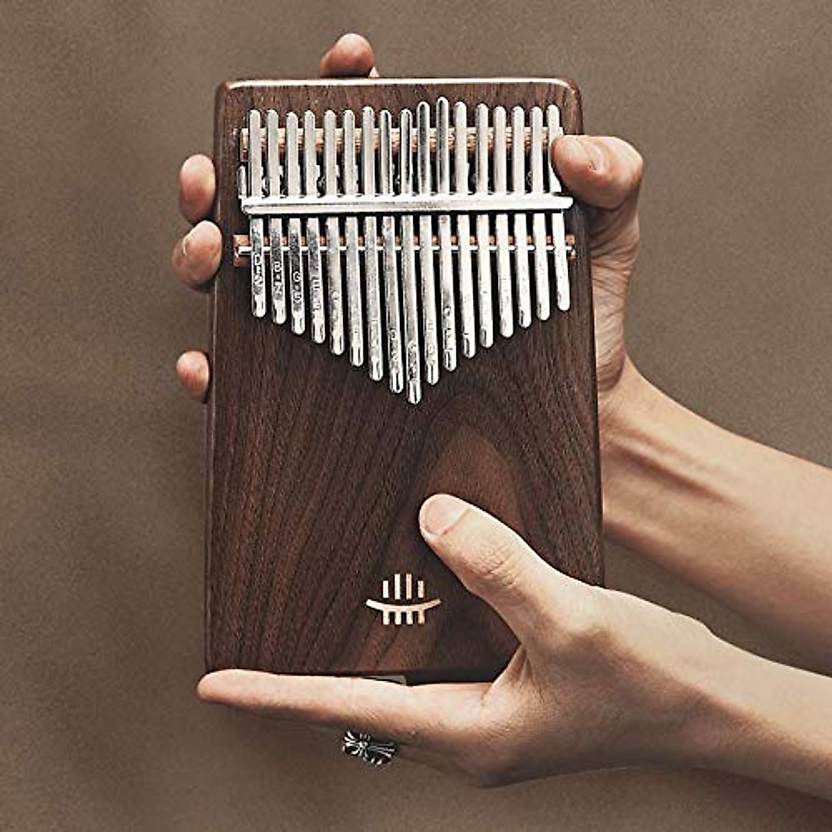 Hluru Kalimba 17 Keys | Black Walnut Sloped Flat board Thumb Piano Instrument | Class A Calimba with Carry Box Birthday Present Gifts