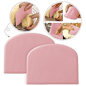 BOMJJOR Dough Bowl Scraper Silicon Dough Scrapers Home Kitchen Food Grade PE Backing Dough Blenders Hard Cutter for Cooking Bread Cake Mixing Dough Scrapers 4 Pack