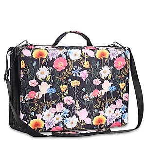 Shulaner 500 Slots Colored Pencil Case Organizer with Zipper Large Capacity Flower Pen Holder Bag for Artist and Painter or Other Adults (Black, Small Slots)