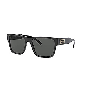 Versace Man Sunglasses Black Frame, Dark Grey Lenses, 56MM