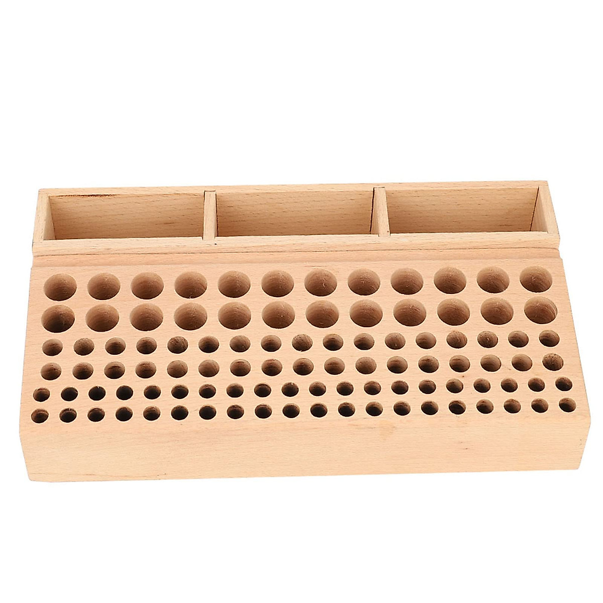 100 Holes Wooden Storage Rack Leather Craft Punching Tool Holder Stand Organizer for Paint Brush Punching Tools Storage(100 Holes)