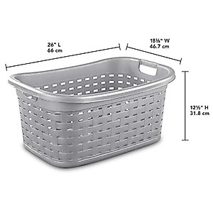 Sterilite 12756A06 Weave Laundry Basket, Cement, 6-Pack