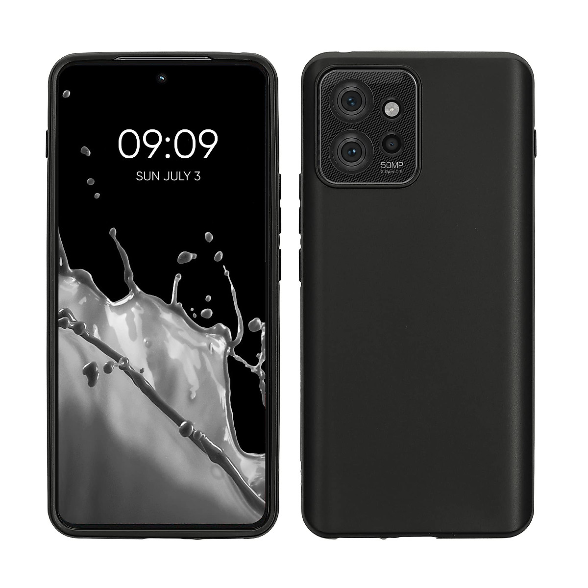 kwmobile Case Compatible with Motorola ThinkPhone Case - Soft Slim Protective TPU Silicone Cover - Black Matte