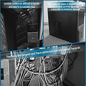 Retyion PC Stand Adjustable Computer Tower Stand Mobile CPU Stand with Caster Wheels Fits Home Office Under Desk (W: 7.87" to 11.81")