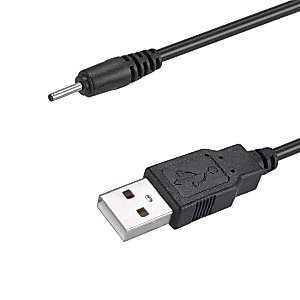 NEORTX USB to DC 2.0mm Cable, 1.5ft/0.5m USB 2.0 Type A Male to DC 2.0mm x 0.6mm 5 Volt DC Barrel Jack Power Adapter Connector Charging Cable for Phone, Headphone, Speaker (Black)