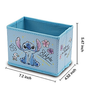 CNEISEJK Stitch Collapsible Storage Box Stitch Cosmetics Box Foldable Baskets Office Desk Room Decoration Makeup Holder for Women Girls (SN SDZ A 2403)