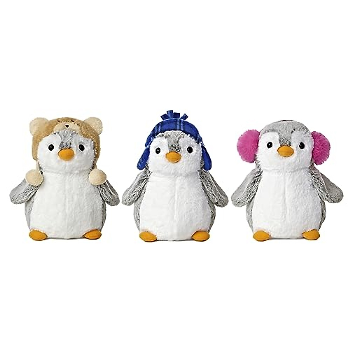 Aurora World Pompom 9' Penguin Plush with Pink Ear Muff from