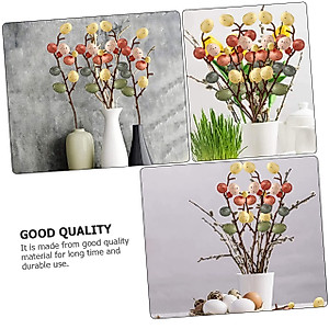 Abaodam 2pcs 5 Egg Decoration DIY Easter Eggs Floral Branches for Easter pots for Indoor Plants Easter Egg Twigs Easter Tree Branches Easter Eggs Decor Easter stem Foam Suite Household