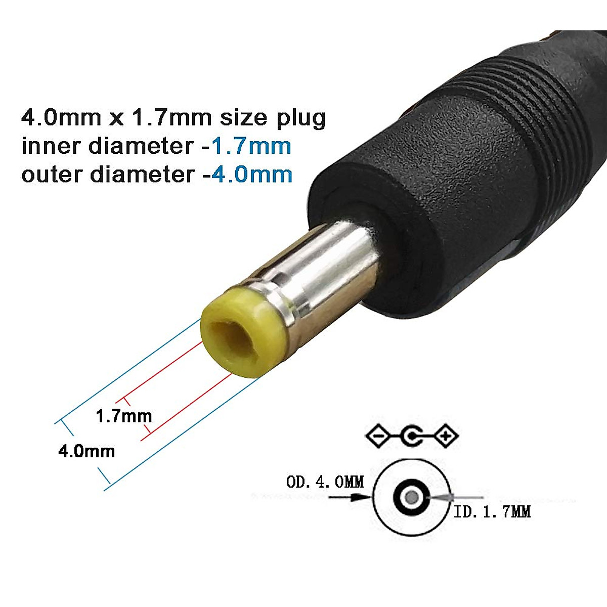 SIOCEN 3 Packs 4FT USB 2.0 A Male to DC 4.0mm x 1.7mm 5 Volt DC Barrel Jack Power Cable,DC 5V Power Plug Connector Charger Cord for Sony PSP 3000 2000 1000,Tablet,Cellphone,Laptop,Netbook,Electronics