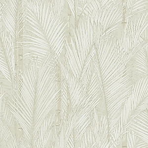 RoomMates RMK12103WP Taupe Swaying Fronds Peel and Stick Wallpaper