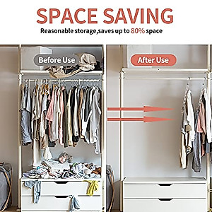 Space Saving Hangers, 10 Pack Metal Hanger Organizer, Space Saver Hangers, Collapsible Hangers for Heavy Clothes, Magic Hangers for Closet Organization and Storage, College Dorm Room Essentials