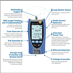 TREND Networks | R158004 | PoE Pro | Data Cable and PoE Verifier | Includes Cable Testing Features of The VDV II PRO | Advanced Wiremap & Troubleshooting Tool