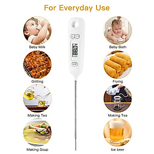 Regetek Instant Read Meat Thermometer Digital LCD Cooking with Long Probe Food Cooking Thermometer for Grill Oven BBQ Smoker Food Thermometer