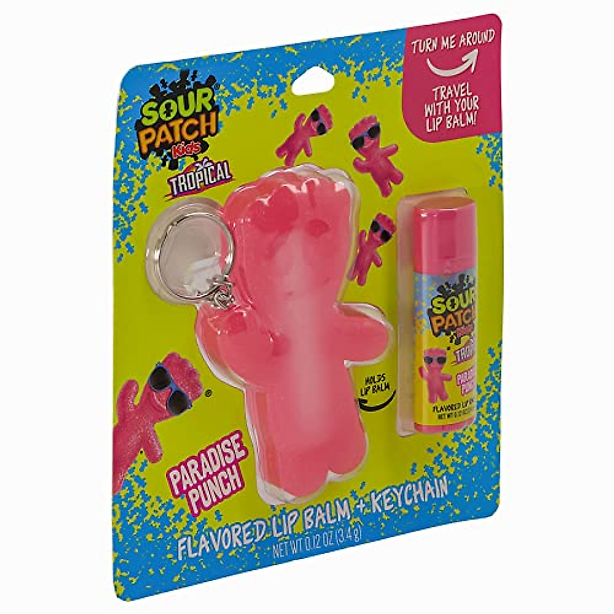 Taste Beauty Sour Patch Kids–Flavored Lip Balm and Keychain Holder, (Flavor), 2-Piece Set