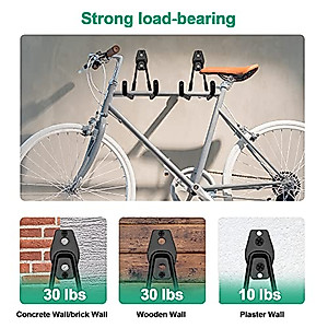 4 Pack Garage Hooks, Wall Hooks Heavy Duty, with 2 Extension Cord Storage Straps, Bike Hooks for Hanging Garage Wall, Garden Lawn Tools, Ladder, Hose Storage Rack Organizer