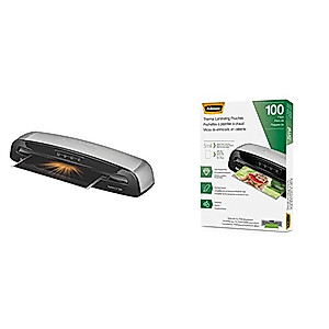 Fellowes Saturn 3i 125 Thermal Laminator Machine with Self-Adhesive Laminating Pouch Starter Kit, 12.5 inch & Thermal Laminating Pouches, 5mil Letter Size Sheets, 9 x 11.5, 100 Pack, Clear (5743501) 