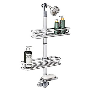 Kitstorack Shower Caddy Over Shower Head,3 Tier Aluminum Bathroom Hanging Shower caddy,Bathroom Accessories Storage Rustproof Shower Shelves with Soap Holder Razor Holder for Bathroom Organizer