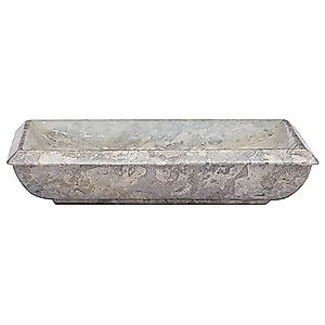Sink Gray 19.7"x13.8"x3.9" Marble,Modern Marble Countertop Sink: A Stylish and Durable Addition to Your Bathroom Bath Fixtures，Bathroom Sinks