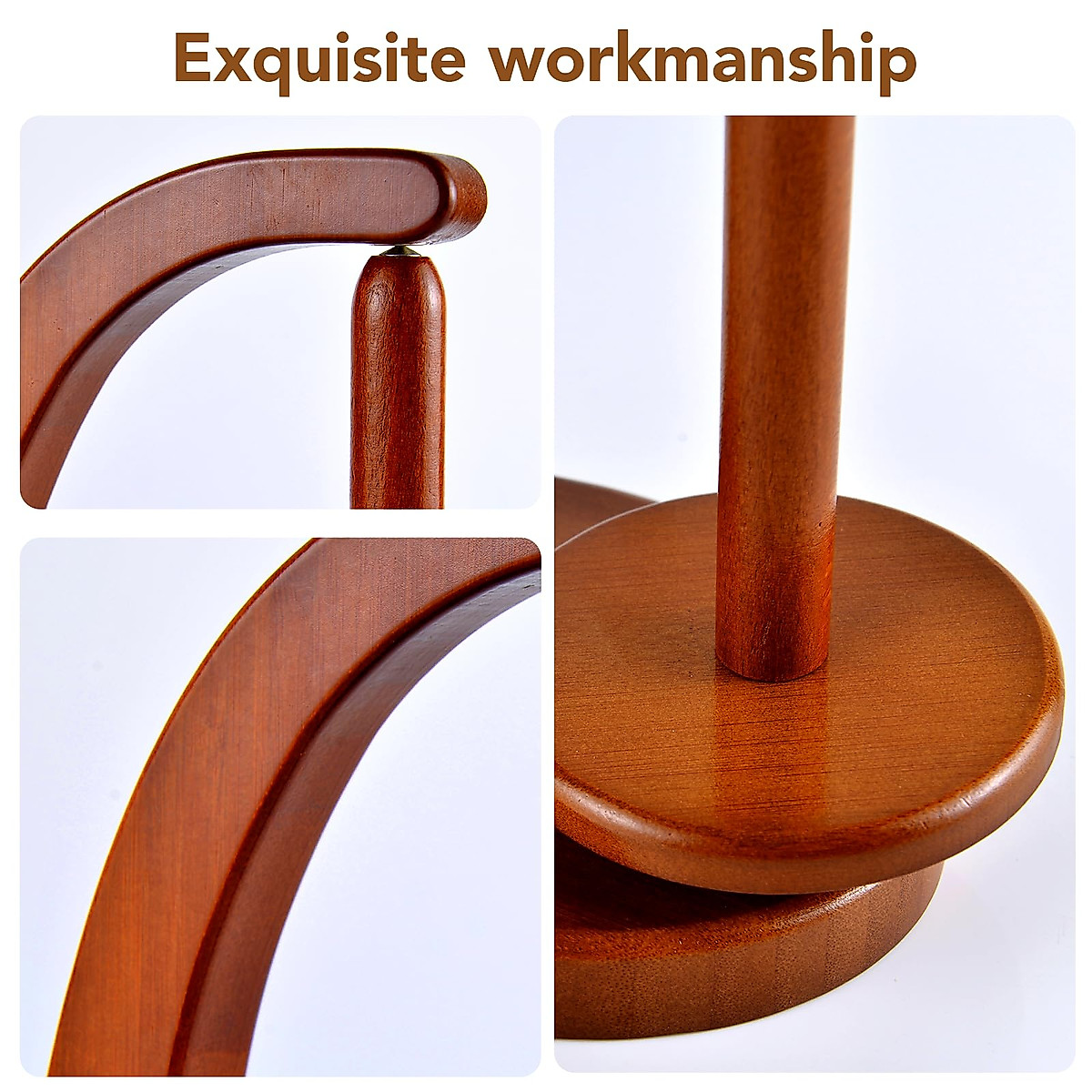 ULOI Crochet Yarn Holder - Upgrade with Crochet Accessories Storage Attachment, Magnetic Wooden Yarn Storage for Knitting Accessories, Perfect for Crocheting and Knitting Projects, Mahogany Finish