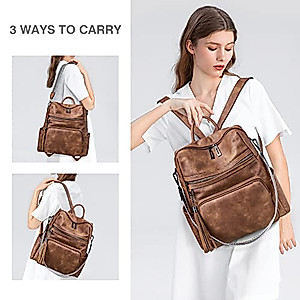 ZK-Queen Backpack Purse for Women Fashion Leather Designer Backpack Purses With Wristlets Travel College Shoulder Bags With Tassel