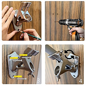 WAENLIR Two Position Stainless Steel Flag Pole Holder 1-1/4 inch, Heavy Duty and Rust Free Flag Mounting Bracket for House 1 1/4 inch (1.25 inch Inner Diameter)