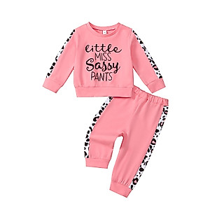 Jeinxcn Toddler Little Girl Clothes Long Sleeve T-Shirt Tops Pants Outfits Set 3-4T