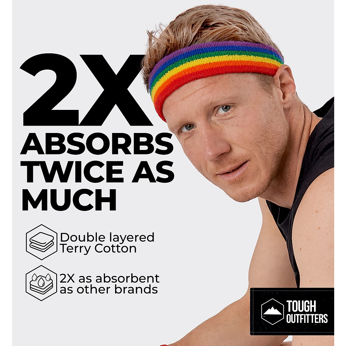 Running Headbands for Men and Women - Athletic Sweatband - Terry Cloth Bands for Basketball, Tennis, Football, Gym, Running, Cosplay & Costumes