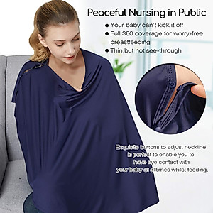 Nursing Cover & Baby Nursing Poncho,Multi Use Breastfeeding Cover for CarSeat Canopy, High Seat Cover, Stroller Cover, Shopping Cart Cover,Nursing Scarf for Boy and Girl by Kefee Kol (Blue)