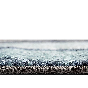 Unique Loom Autumn Collection Area Rug - Plantation (9'x 12' Rectangle, Blue Gray/ Black)