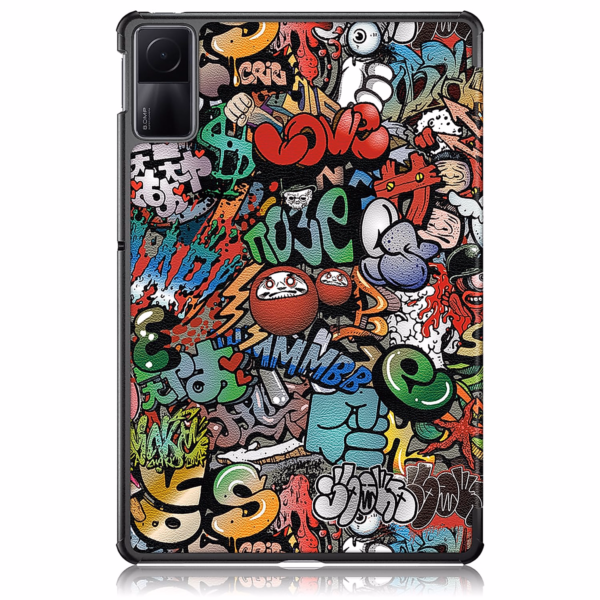 Xuanbeier Case for Xiaomi Redmi Pad SE 11 inch,Slim Stand Hard Back Shell Protective Smart Cover for Redmi Pad SE 11 2023 Case with Auto Wake/Sleep Function,Graffiti