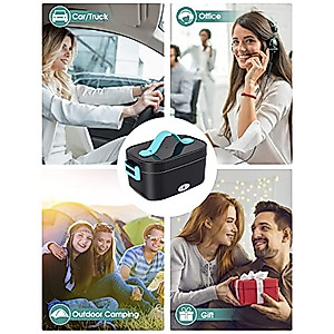 Xflyee 75W Electric Lunch Box Food Heater, 12V/110V Upgraded Leakproof Heating Lunch Box for Work/Car/Truck/Office with 1.5L Removable Stainless Steel Container, Fork & Spoon and Insulated Carry Bag