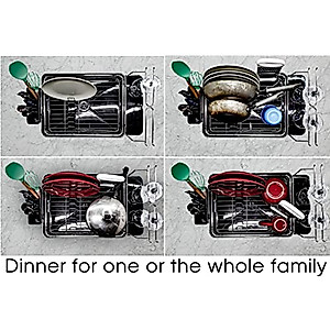 CELESTIAL KITCHEN Dish Drying Rack – Large Capacity Stainless Steel Dish Drainers for Kitchen Counter with Wine Glass Holder, Cutlery Holder – Heavy Duty Drain Board – Easy to Clean and Elegant