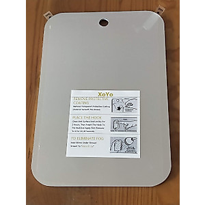 XoYo-Large Fogless Shower Mirror（11inX7.48in）, Includes 1 Adhesive Hooks, Anit-Fog Shower Mirror, Shower Makeup Shave Mirror, Frameless Shower Mirror, Wall Hanging Mirror