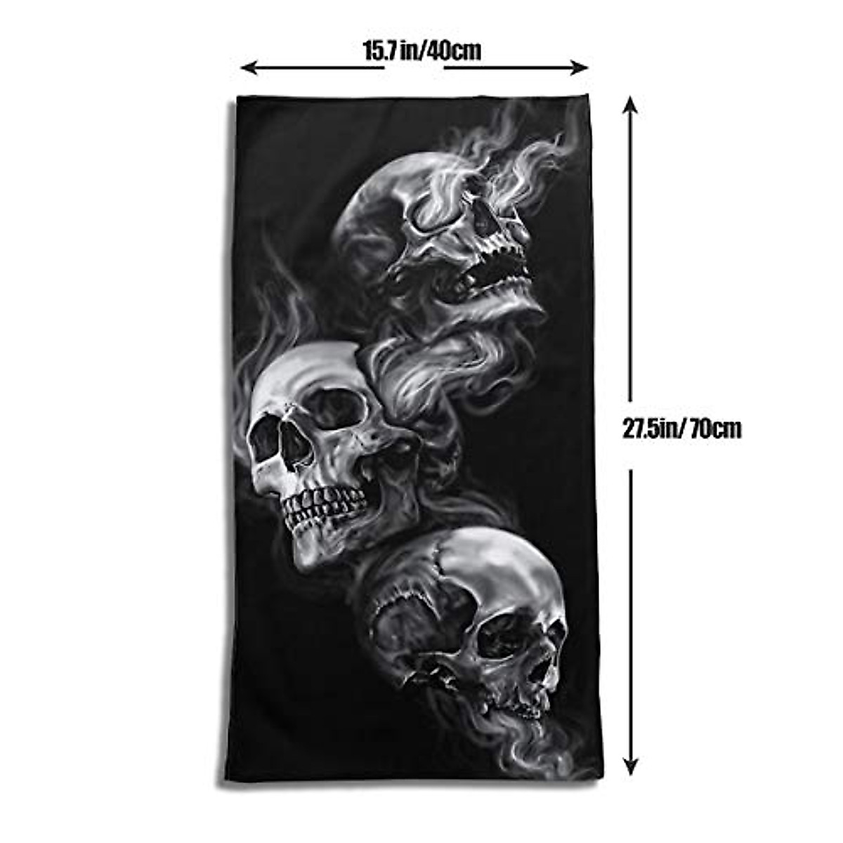 LASWEGA Smoke Skull Luxury Hand Towels,Ultra Soft & Highly Absorbent Premium Microfiber Bath Towel for Hand,Gym,Beauty,Hair,Spa,and Home Hair Care,27.5 * 15.7in