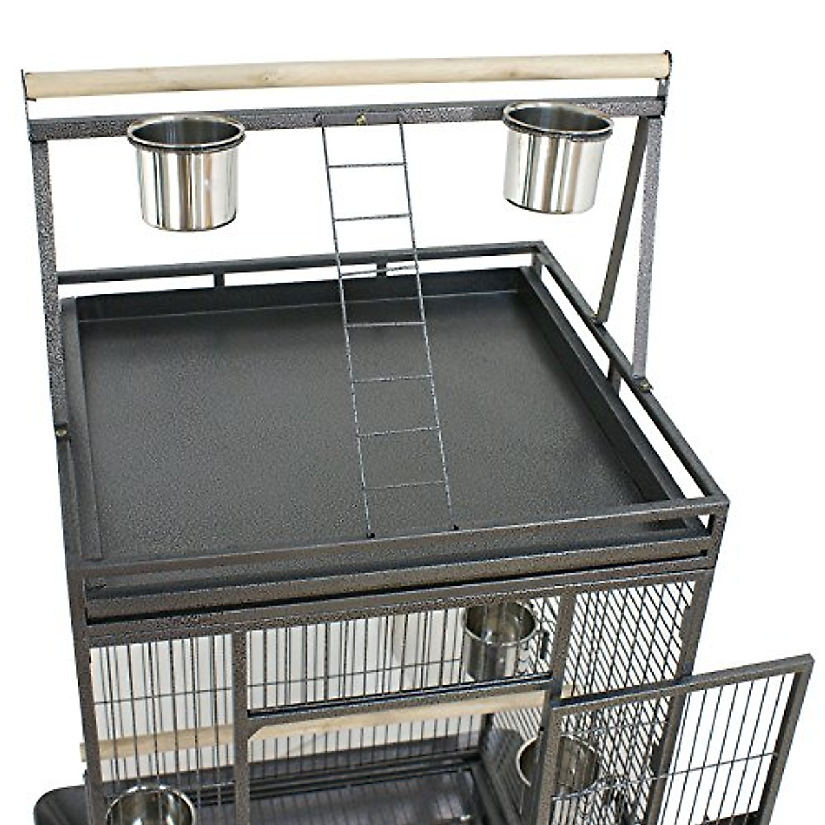 LEMY 61/68 inch Iron Play Top Bird Cage Large Pet Cage Birdcage with Stand Chinchilla Macaw Cockatiel Cockatoo Finch Parakeet Pet House (68 inch)