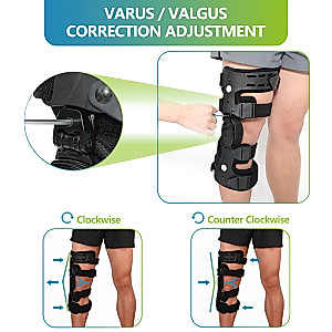 Komzer OA Unloader Knee Brace, Osteoarthritis of the bone on bone Knee Support, Rheumatoid Arthritis, Knee Joint Pain and Degeneration (Black, Right)