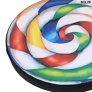 BQLZR 7.9" Lollipop Shape Hand Drum Percussion Musical Instruments Tool with Candy Drumstick Pack of 5