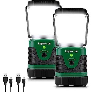 Lighting EVER LED Camping Lantern Rechargeable, 1000LM, 4 Light Modes, 4400mAh Power Bank, IP44 Waterproof, Lantern Flashlight for Hurricane Emergency, Hiking, Home and More, USB Cable Included
