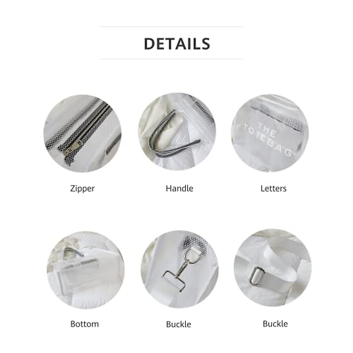 Clear Tote Bag for Women, Large Plastic Tote Bag, Beach Bag Crossbody/Handbag/Shouder Tote Bag(10 * 8 * 4in) (Black)