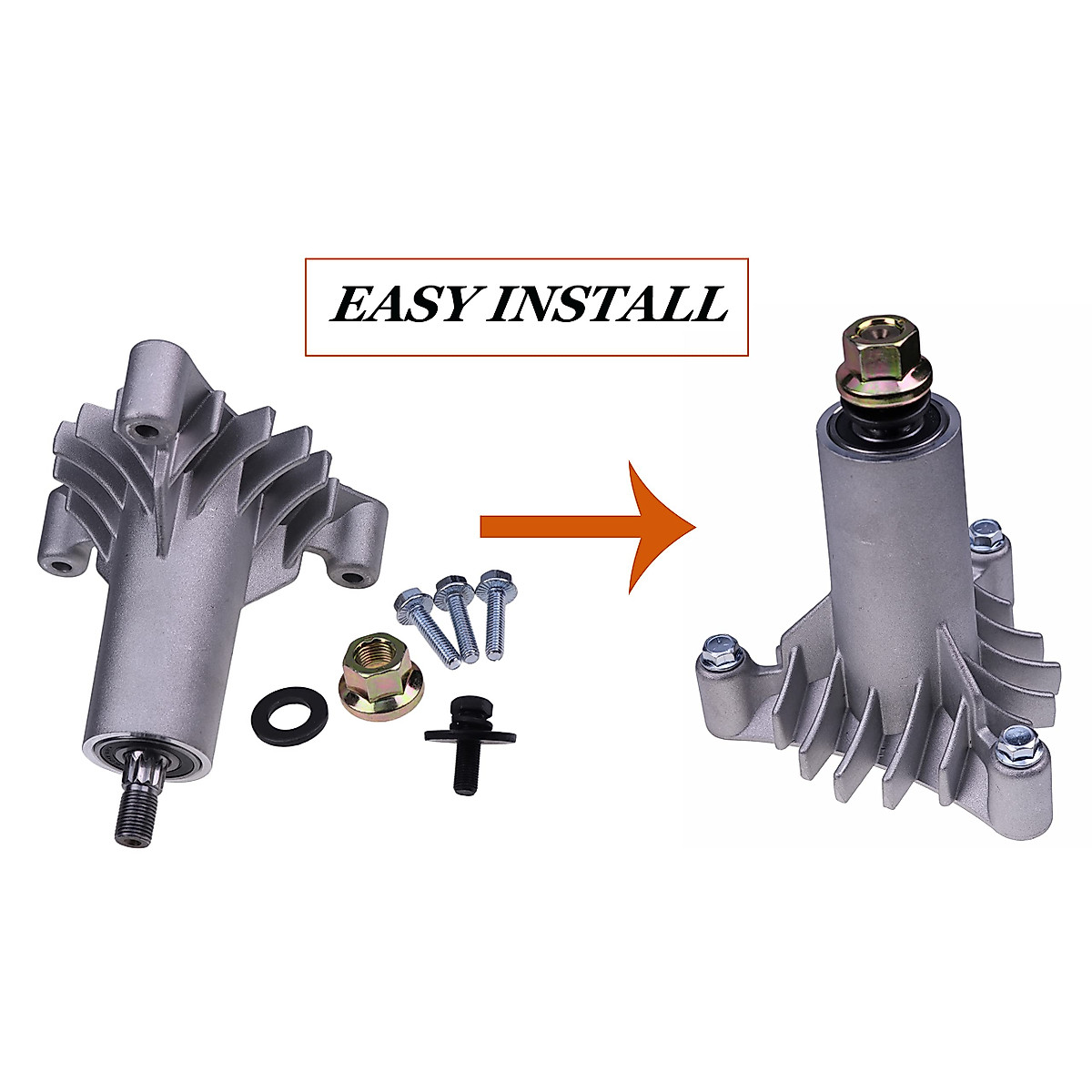 JEENDA 2PCS Spindle Mandrel Assembly 130794 AYP130794 532130794 128285 285-456 128774 with 3 Mounting Bolts for AYP Craftsman Poulan Husqvarna, WET1742ST, Fits 42 inch Deck LT1000 HeavyDuty