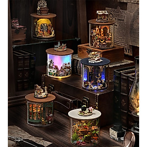 Flever Dollhouse Miniature DIY House Kit Creative Room Dream Bottle Series with Furniture for Romantic Valentine's Gift (Magical Shop)