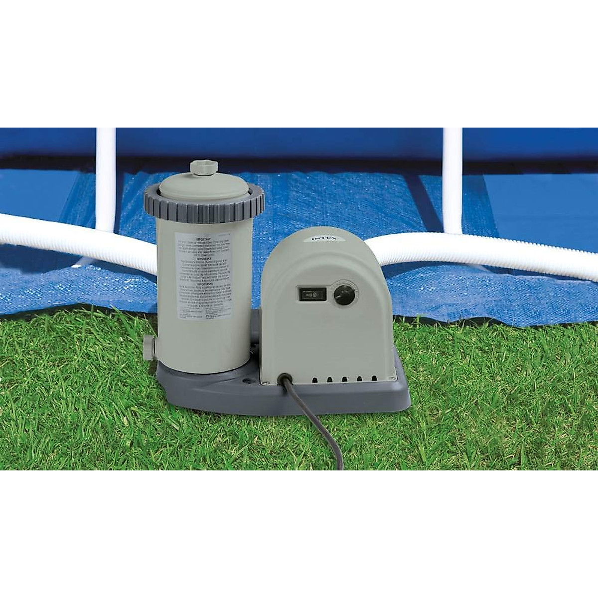 Intex Ultra Frame Pool Set with Cartridge Filter Pump, 16 x 48, Gray
