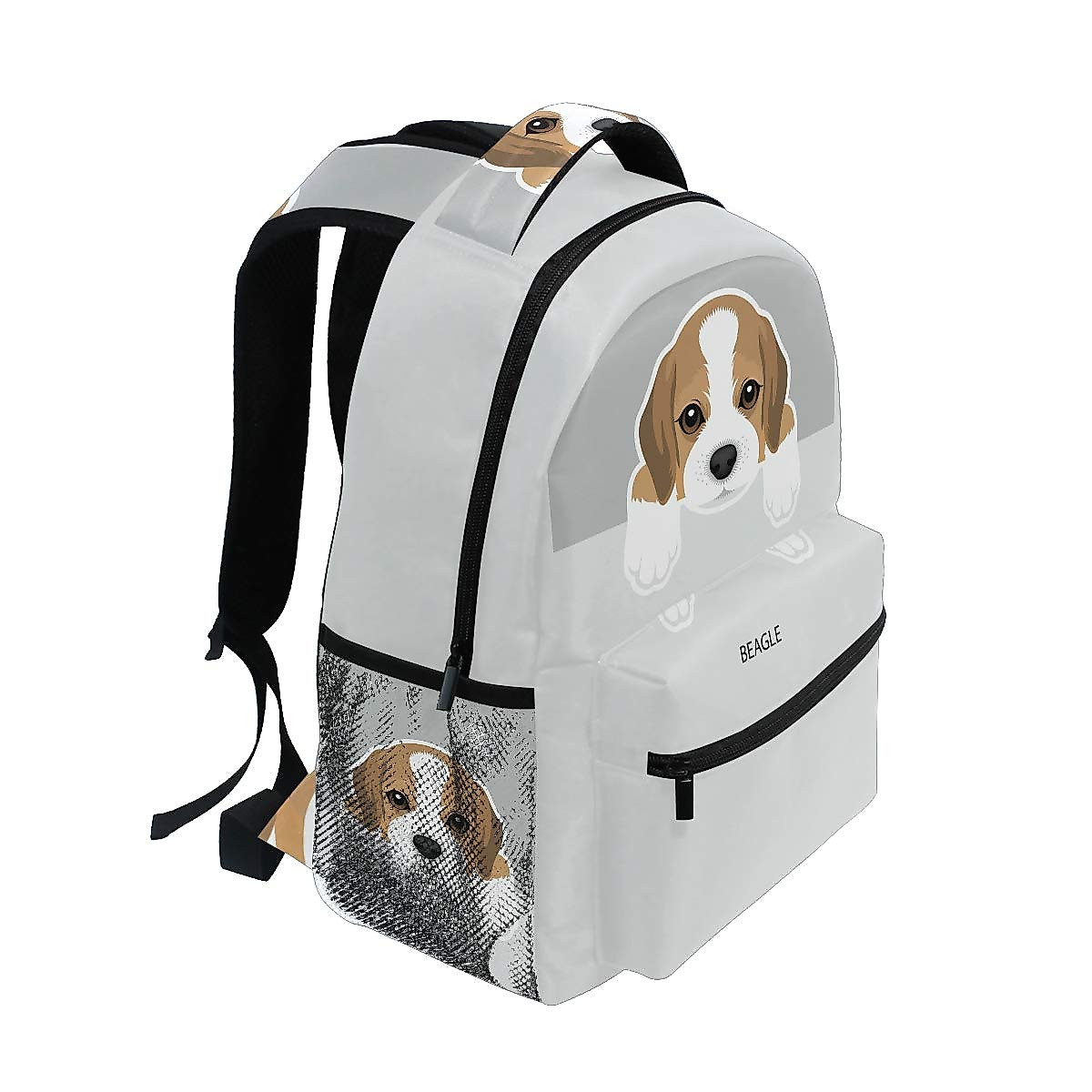 Dog pattern Backpacks for Girls Boys Kids Women Men Beagle School Book Bag Casual Travel Camping Daypack