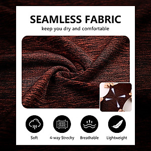 VANTONIA Women's Seamless Long Sleeve Crop Top Cute Workout Yoga Top Breathable Sports Running Gym Shirts with Thumb Holes Brown Marl Small