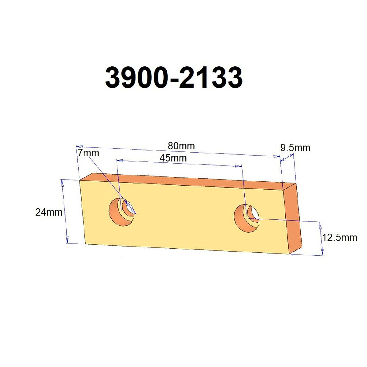 HHIP 3900-2133 Replacement Bolt-On Spare Jaw, For 3" Milling Vises (Pack of 1)