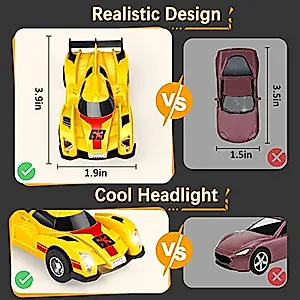 Electric Slot Car Race Track Sets for Boys 6+ Year Old, 4 Slot Cars 1:43 Scale with Headlights, 2 Loops, Lap Counter, 2 Controllers, Dual Racing 2 Player Game, Gifts Toys for Boy Kids Age 6 7 8-12