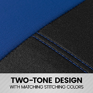 BDK carXS Seat Covers for Cars, Blue Two-Tone with Matching Back Seat Cover, Made to Fit Most Auto Truck Van SUV, Interior Car Accessories, Full Set
