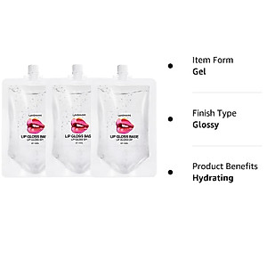 BIOKUSY Lip Gloss Base 3 Pack (10 OZ), Moisturizing Clear Base Gel Shimmer Makeup Primers Lipstick Material Oil for DIY (Clear 3 Pack 100ML)